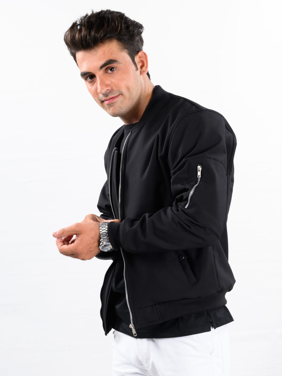 Men Black Bomber Jacket – Marlin