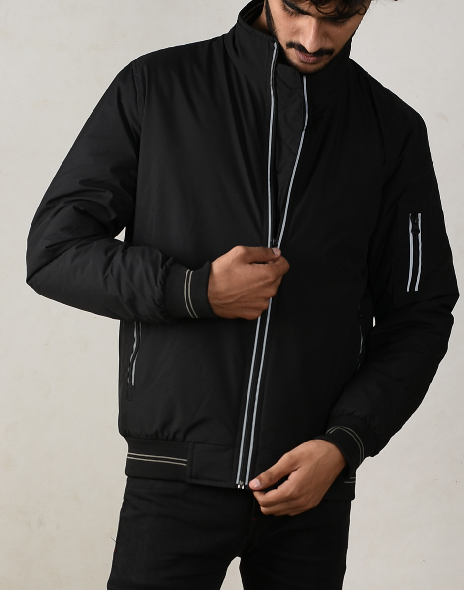 Midnight Black Bomber Jacket – Marlin